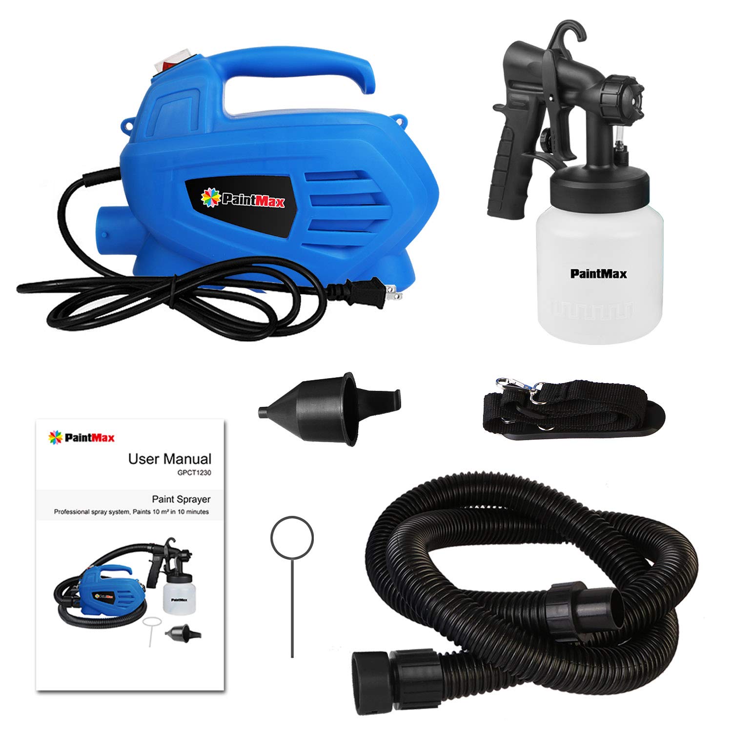 Moclever® Paint Sprayer, 800ml/min New Upgrade HVLP Electric Paint Gun with 3 Spray Patterns, Easy Spraying and Cleaning for Power Paint Sprayer,Adjustable Valve Knob, Quick Refill Lid Detachable Cont