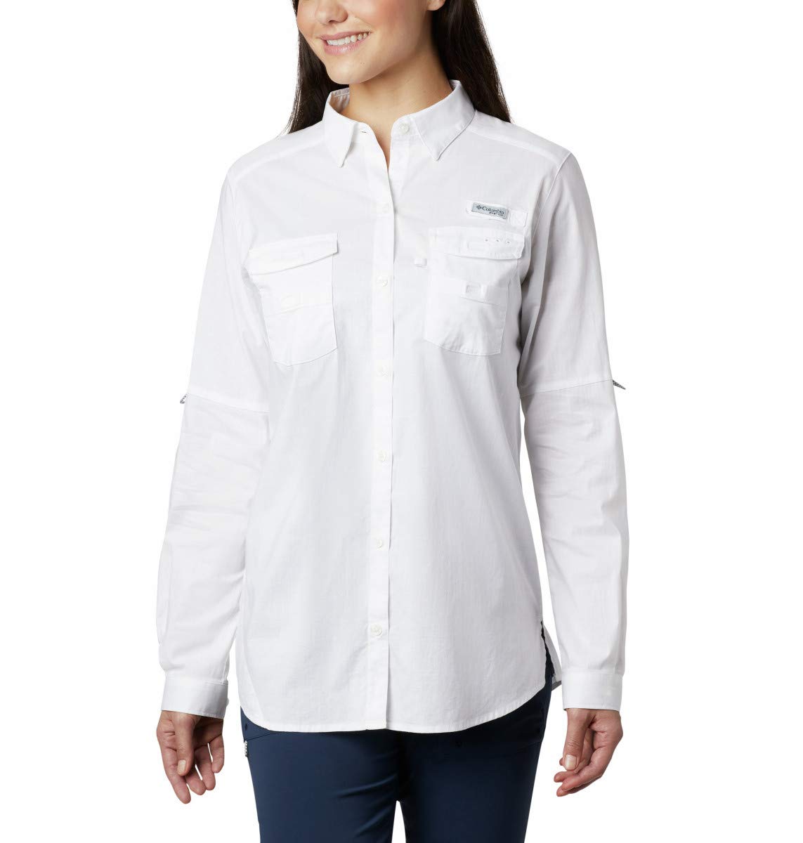 Columbia Women's Bonehead Stretch Long Sleeve, White, 3X Plus