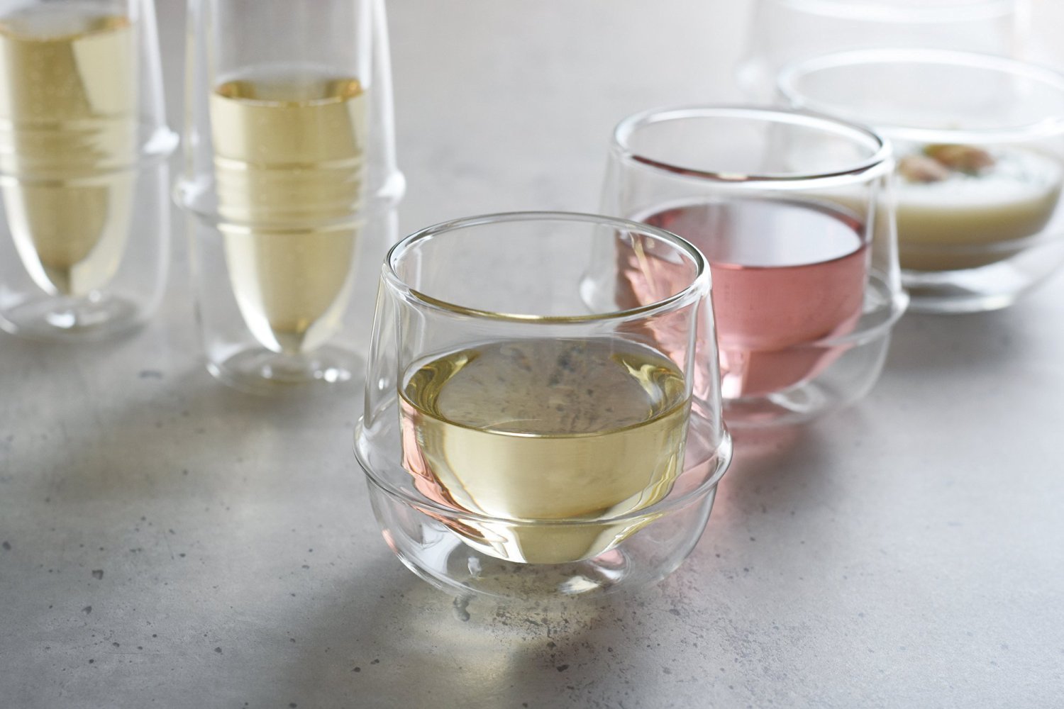 Double-Walled Kinto KRONOS Wine Glass - Maintains Temperature - Prevents Condensation - Set of 2-250 ml (8.45 fl. oz.) each