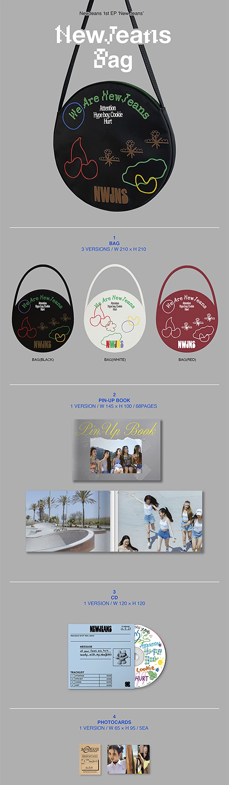 dreamus NewJeans - 1st EP 'New Jeans' album [Bag ver.] (WHITE)