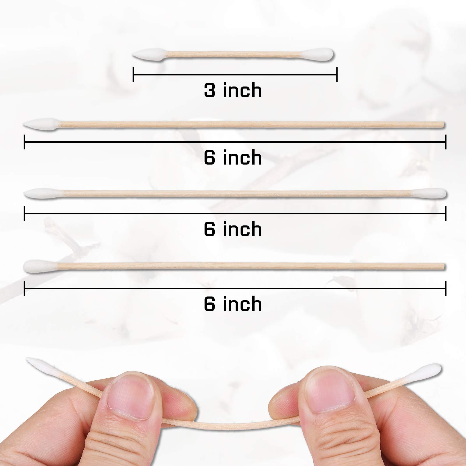 Cotton Swabs 500 Pieces with Wooden Handles Cotton Tip for Gun Cleaning Jewelry Ceramics Electronics in Storage Case