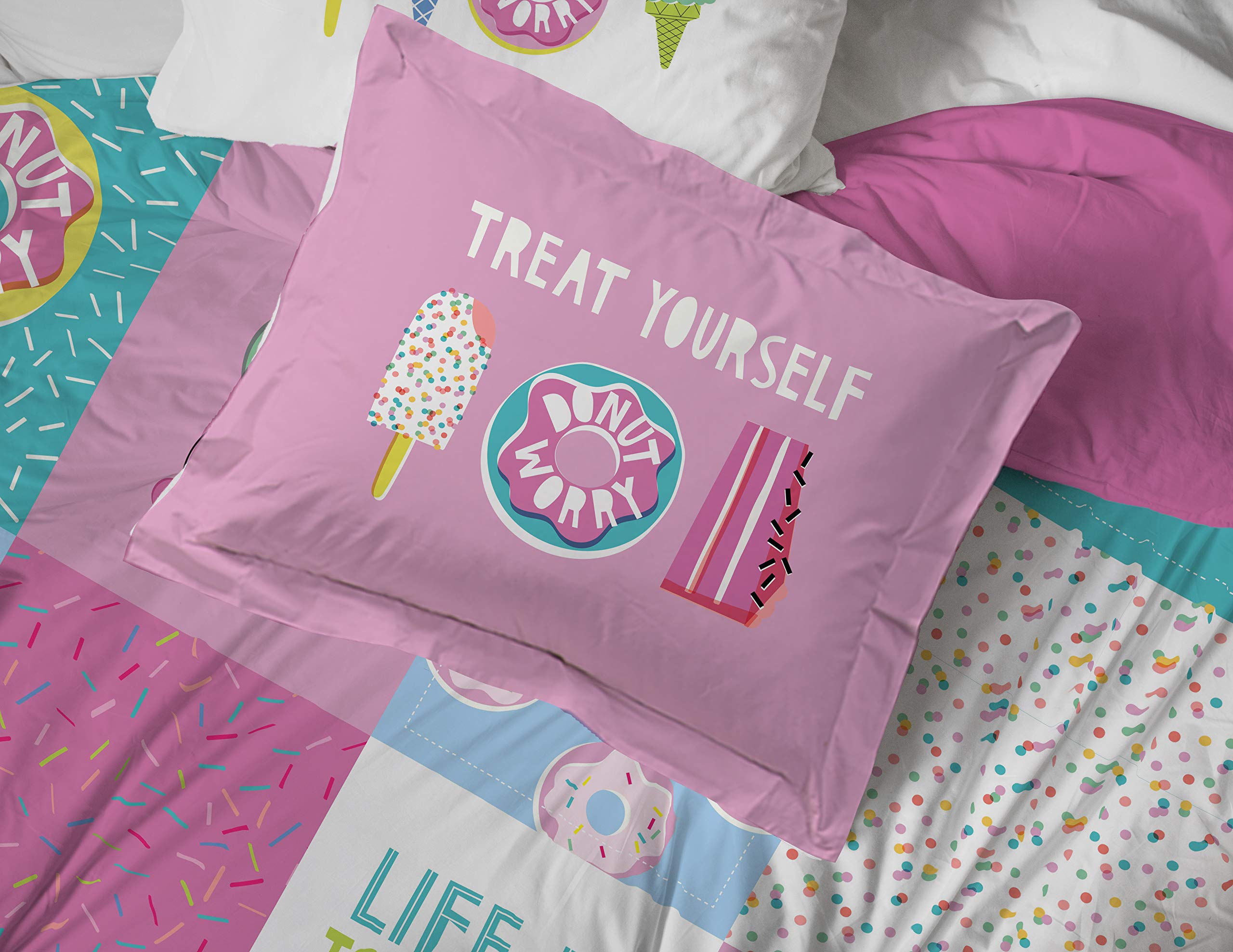 Jay Franco Trend Collector Be Sweet 7 Piece Full Bed Set - Includes Comforter & Sheet Set - Super Soft Fade Resistant Microfiber Bedding