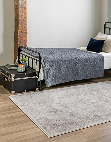 Unique Loom Oxford Collection Area Rug - Radcliffe (9' x 12' Rectangle, Cream/ Ivory)