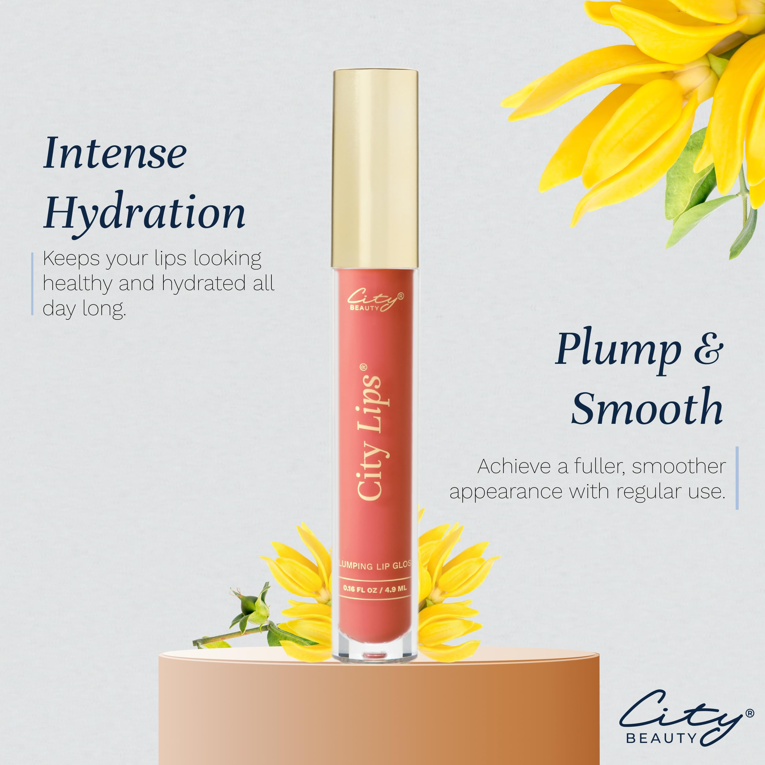 City Beauty City Lips - Plumping Lip Gloss - Hyaluronic Acid & Peptides Hydrate & Volumize (Dusty Rose)