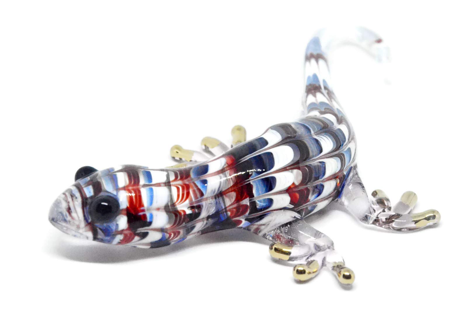 Salamander Lizard Handmade Glass Figurines Murano Glassblowing Art Animal Figure Crystal Reptile Home Decor Garden Ornaments.