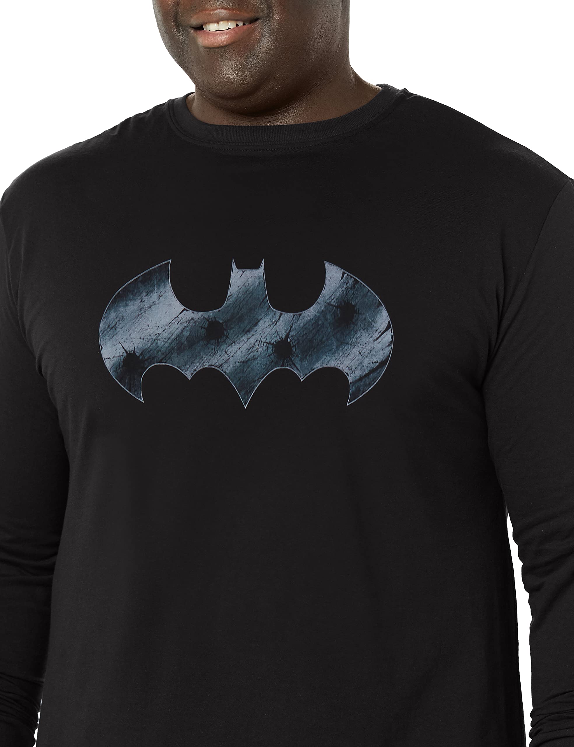 DC Comics Batman Battle Scarred Batman Young Men's Short Sleeve Tee Shirt Black