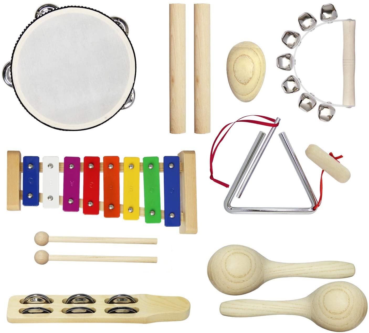 CLIFTON Educational Musical Instrument Set Preschool Education Musical Set Percussion Set with Storage Bag