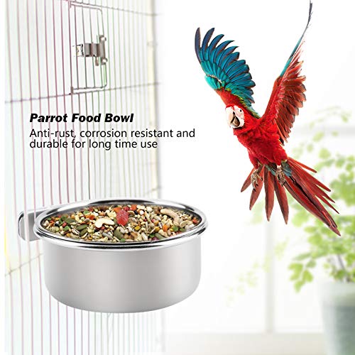 HEEPDD Bird Parrot Feeding Cup, Stainless Steel Food Water Bowls Dish for Small Animals Chinchilla Ferret Cockatiel Conure Parakeet