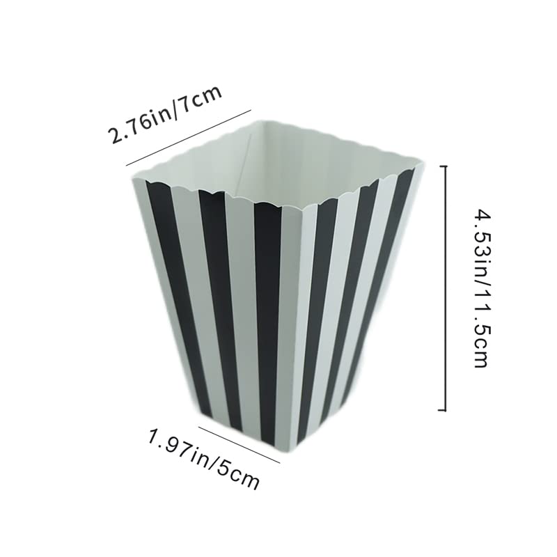 FAZHBARY 36PCS Popcorn Boxes Small Paper Popcorn Boxes for Party Dessert Tables Decoration Black