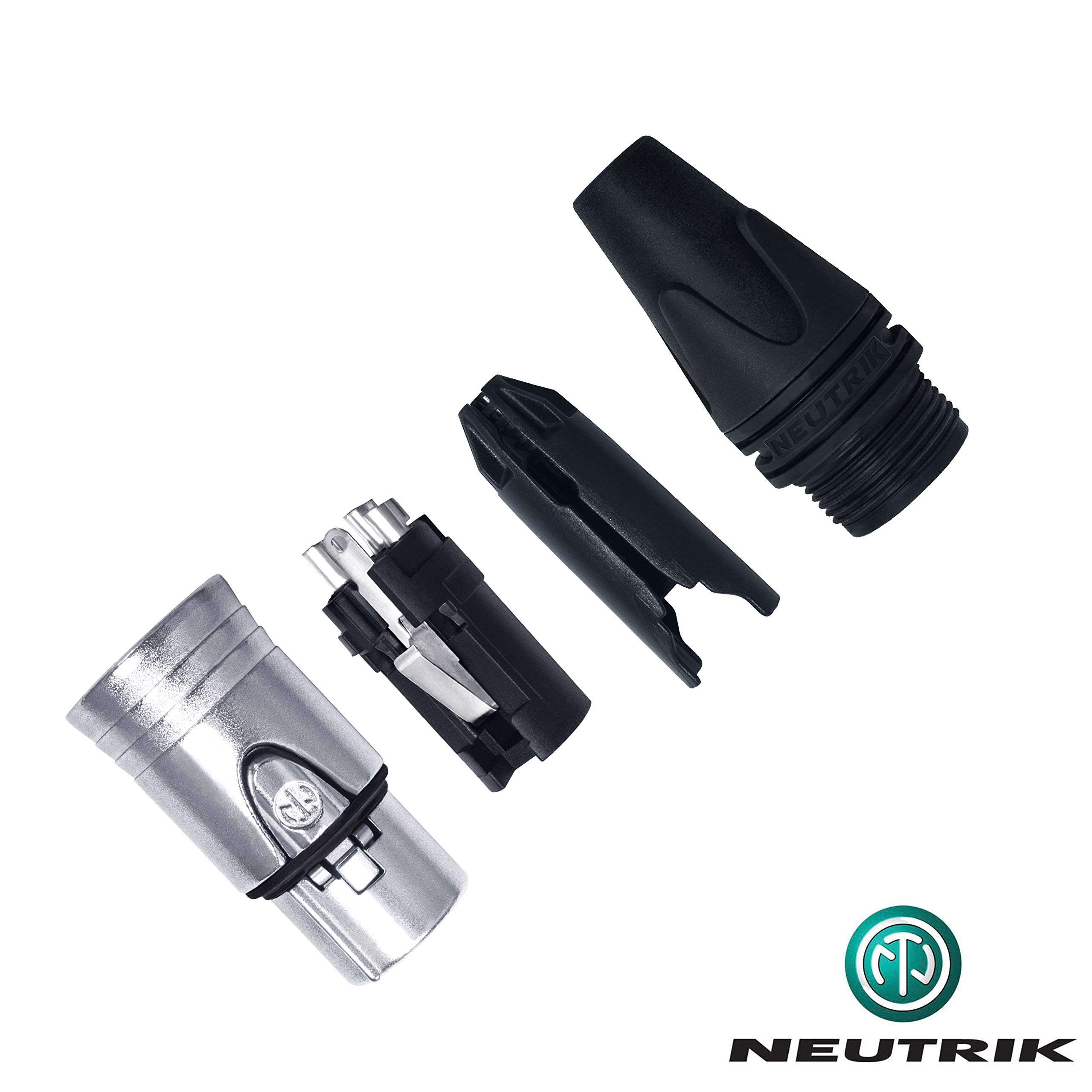 WORLDS BEST CABLES 2 Units - 6 Inch β Quad Balanced Microphone Cable Custom Made Using Canare L-4E6S Wire and Neutrik Silver NC3MXX Male & NC3FXX Female XLR Plugs
