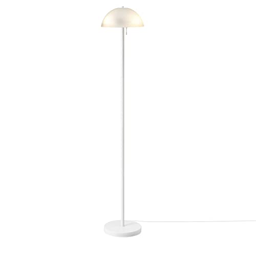 Globe Electric 67526 Dixon 65" 2-Light Floor Lamp, Matte White, Frosted Glass Shade, Vertical Pull-Chain Stepless Dimmer Switch