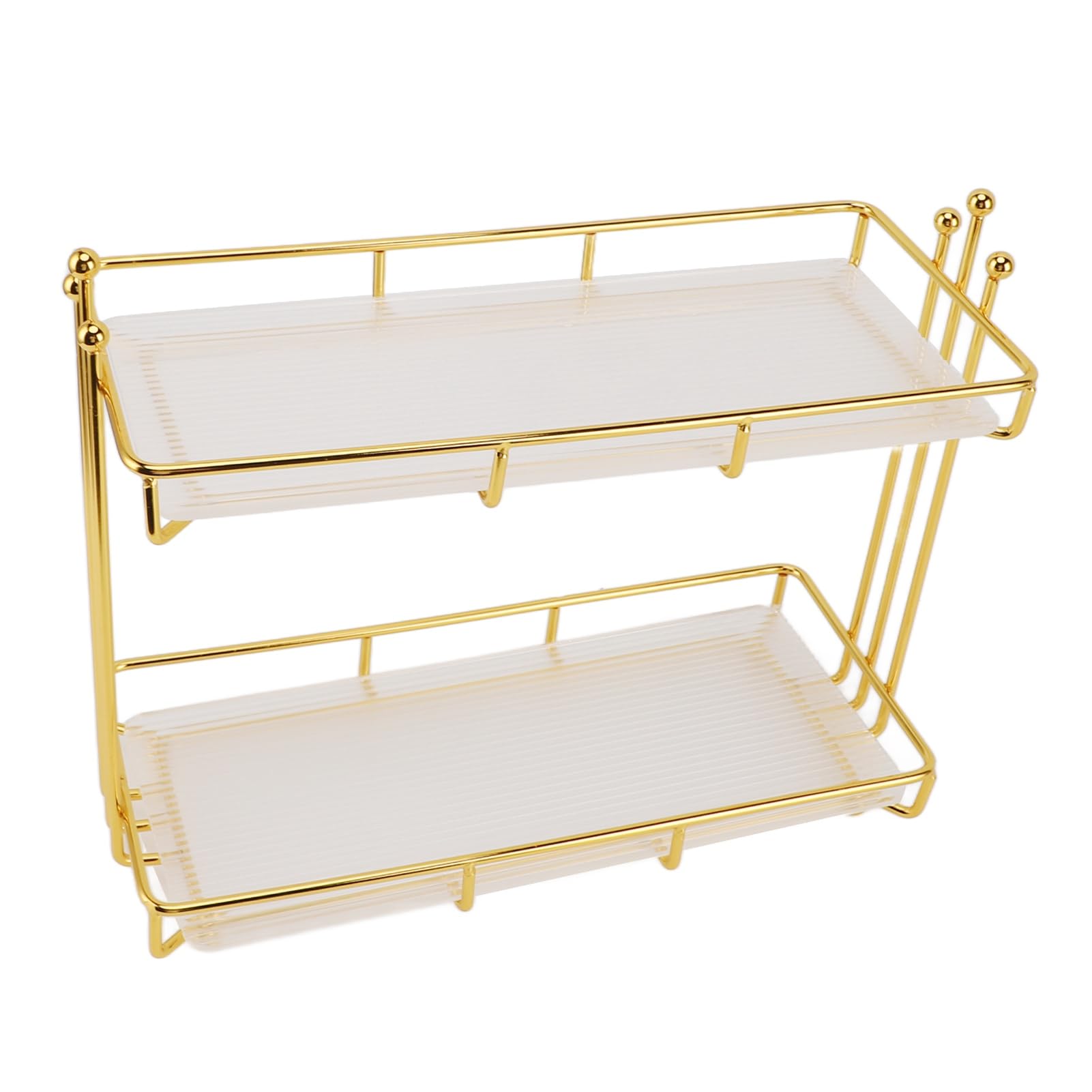 FTVOGUE Makeup Shelf Organizer, 2 Tier Bathroom Countertop Organizer with Vanity Tray Bathroom Trays forCounter, Storage for Cosmetics, Skincare, Perfume (S)