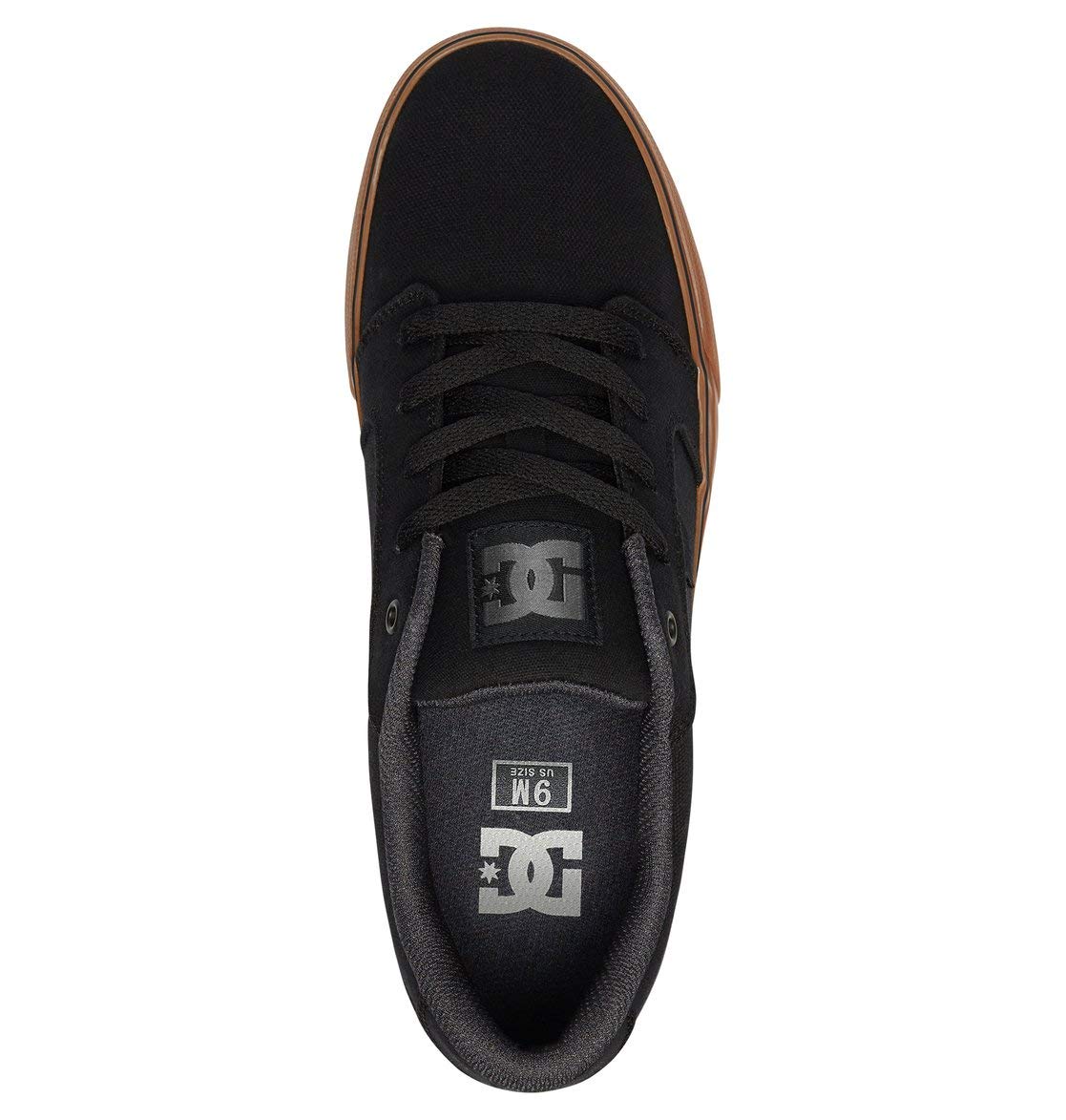 DC Men's Anvil Casual Skate Shoe, Black/Gum, 11 D M US