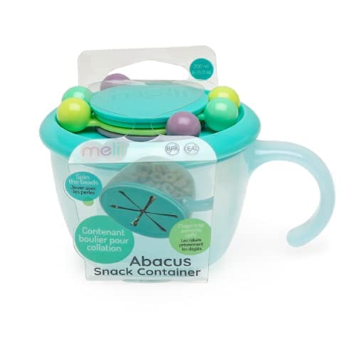melii Abacus Snack Container with lid for Kids Toddlers and Baby (Blue)