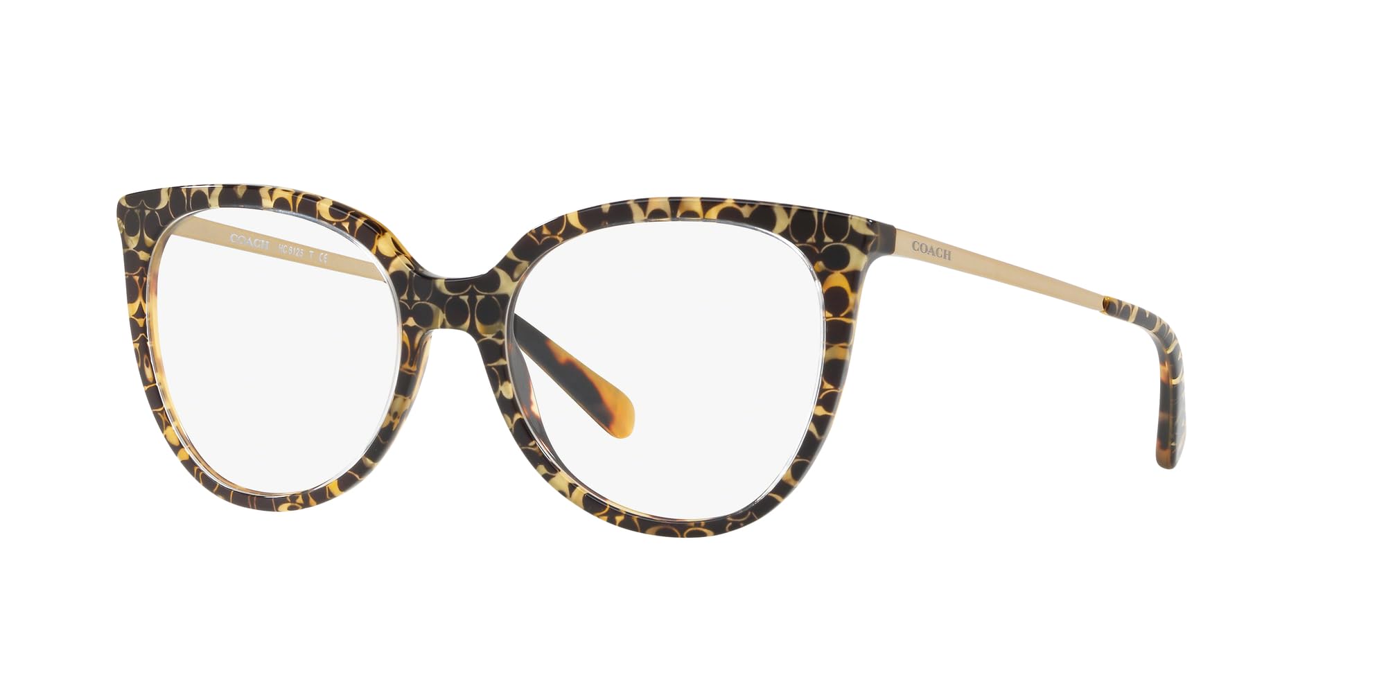Coach HC6125 Prescription Eyewear Frames, Spotty Tortoise Signature C/Demo Lens, 53 mm