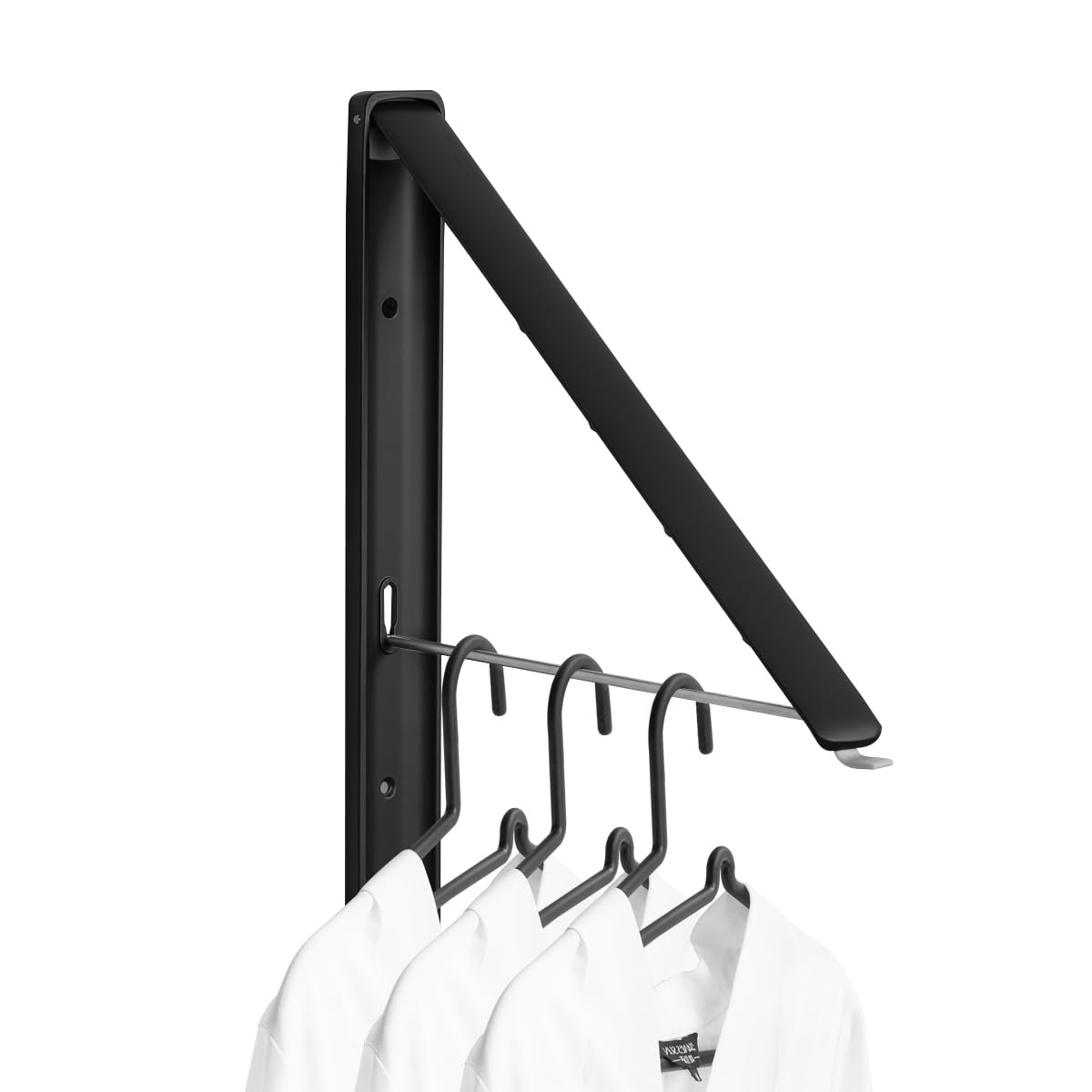 JYL HOME Wall Mounted Retractable Clothes Drying Rack Foldable Space Saving, Black