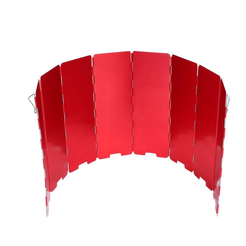Camping Stove Windscreen - 8 Plates Lightweight Folding Outdoor Windshield for Camping Backpacking(Red) Outdoor Catering
