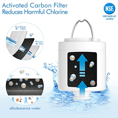 FAURANT Kitchen Faucet Head Replacement, Pull Down Water Filter for Kitchen Sink, Pull Out Sink Sprayer for G1/2 Connector, Black 1 Faucet+2 Filters