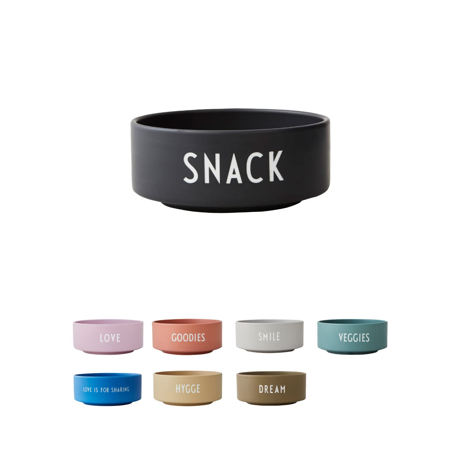 Design Letters Porcelain Snack Bowl 10 Oz | Ceramic Bowl | Bowls for Pasta, Cereal, Popcorn | Deep Soup Bowl for Kitchen, Dinner | Christmas Decorative Bowl | Microwave & Dishwasher Safe