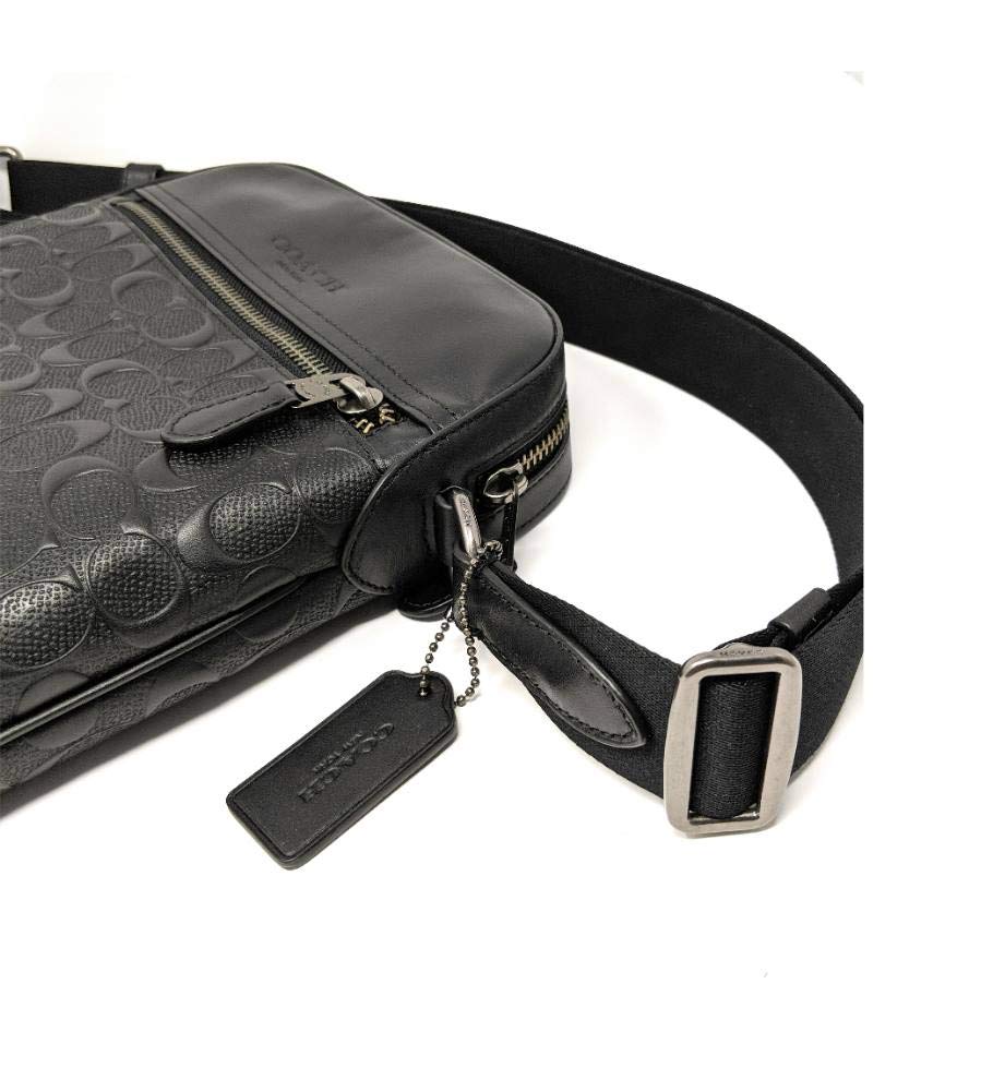Coach Houston Flight Bag In Signature Leather Black