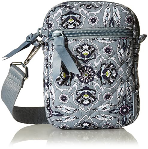 Vera Bradley Women's Cotton Small Convertible Crossbody Purse With RFID Protection, Plaza Tile - Recycled Cotton, One Size