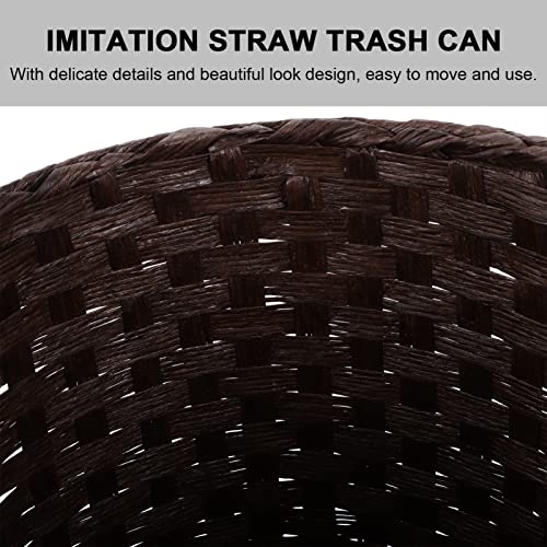 Ipetboom 1Pc Woven Baskets for Storage, Laundry Basket Bathroom Trash Can Garbage Can Small Trash Can Wicker Baskets Blanket Basket Storage Baskets Paper Rattan Basket for Home, Coffee