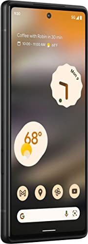 Google Pixel 6A 5G 128GB 6GB RAM Factory Unlocked (GSM Only, No CDMA - not Compatible with Verizon) Global Version - Charcoal (Renewed)