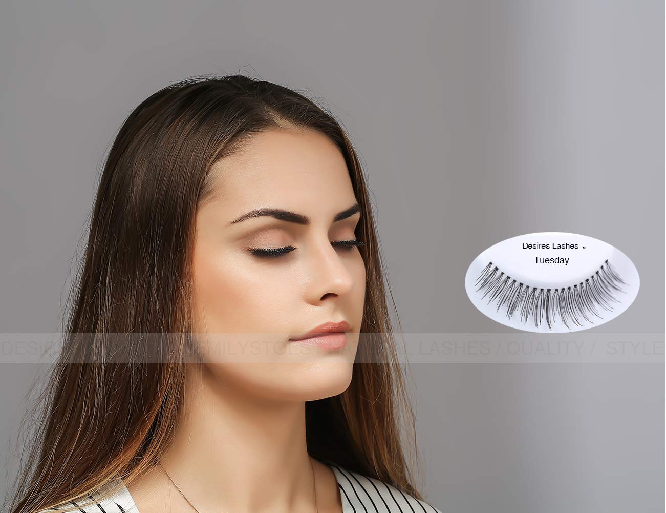 DESIRES LASHES By EMILYSTORES Natural Strip Eyelashes Multipack 5Pairs Per Kits, 01 Monday (02Tuesday)