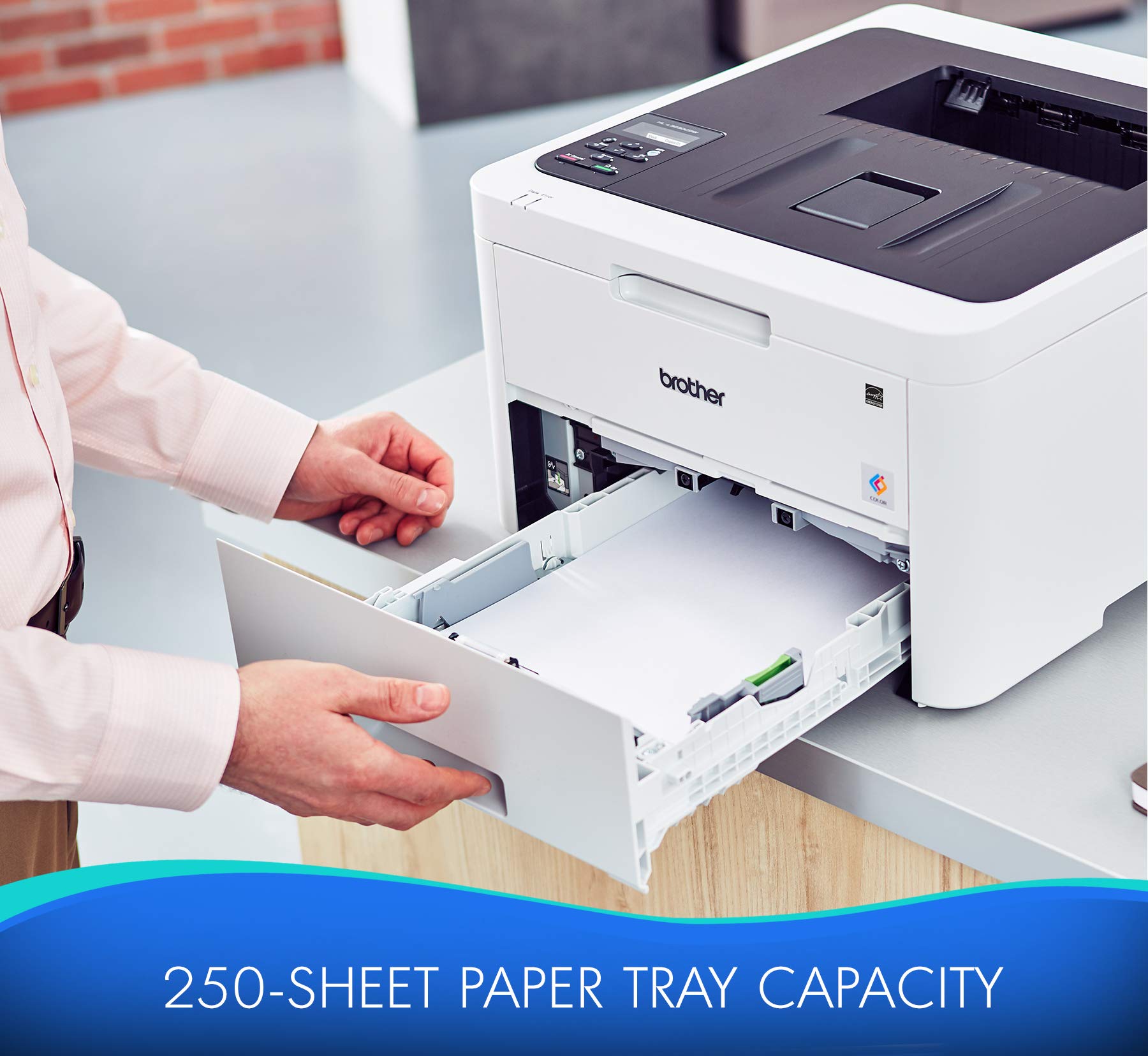 Brother RHL-L3230CDW Compact Digital Color Printer Providing Laser Printer Quality Results with Wireless Printing and Duplex Printing, Amazon Dash Replenishment Enabled (Renewed)