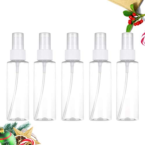 FALOME 5pcs Clear Empty Spray Bottles Refillable Cosmetic Containers for Cleaning Products for Travel