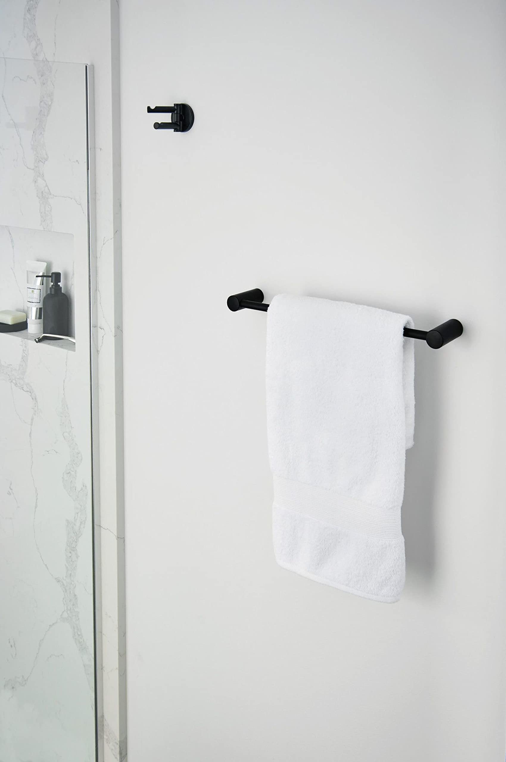 Moen Align Matte Black Modern Double Swivel Robe Hook, YB0402BL