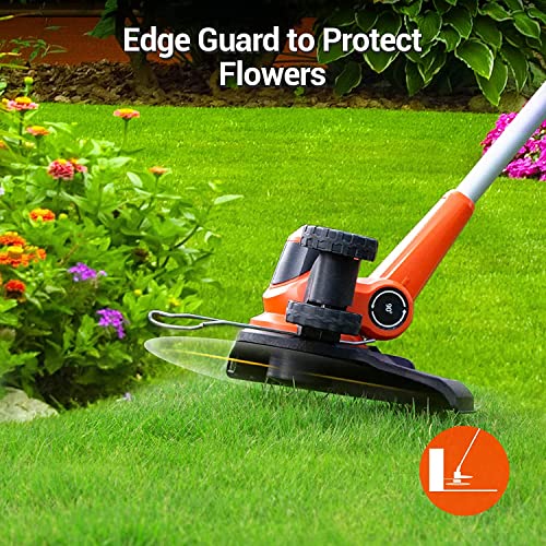 PAXCESS Cordless String Trimmer/Edger, 20V 10-Inch Weed Eater with 2Pcs 1.50Ah Batteries, 1Pcs Charger and Replacement Spool Line, Length Adjustable