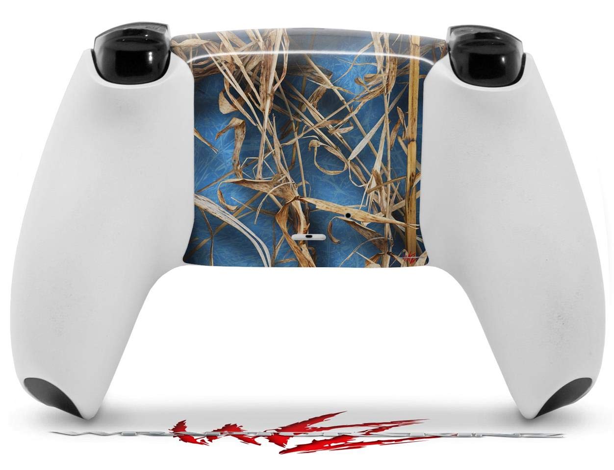 WraptorSkinz Skin Wrap compatible with Sony PS5 DualSense Controller WraptorCamo Grassy Marsh Camo Neon Blue (CONTROLLER NOT INCLUDED)