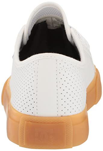 DC Women's Manual Skate Shoe, White/Gum, 9.5