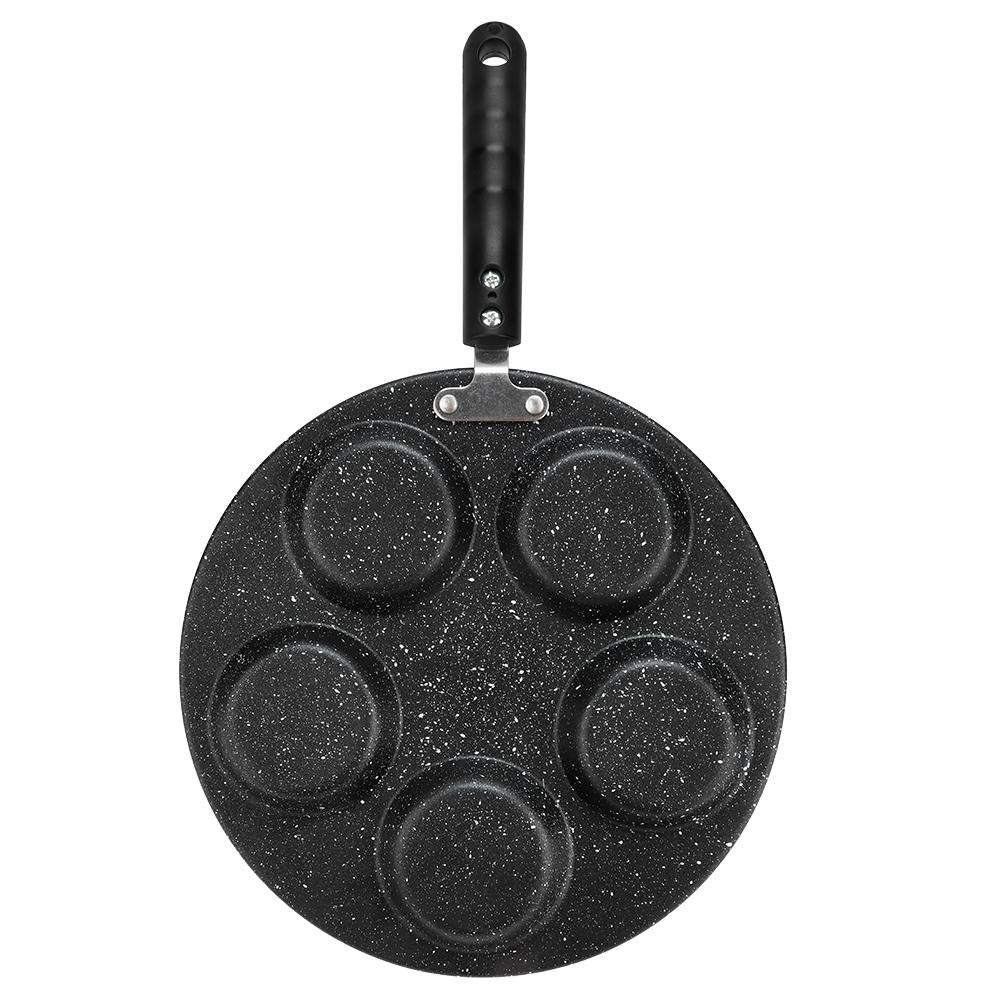 Fdit Nonstick Frying Pan, Aluminum Material, 5 Round-Hole Design, Suitable for Breakfast and Omelette Cooking