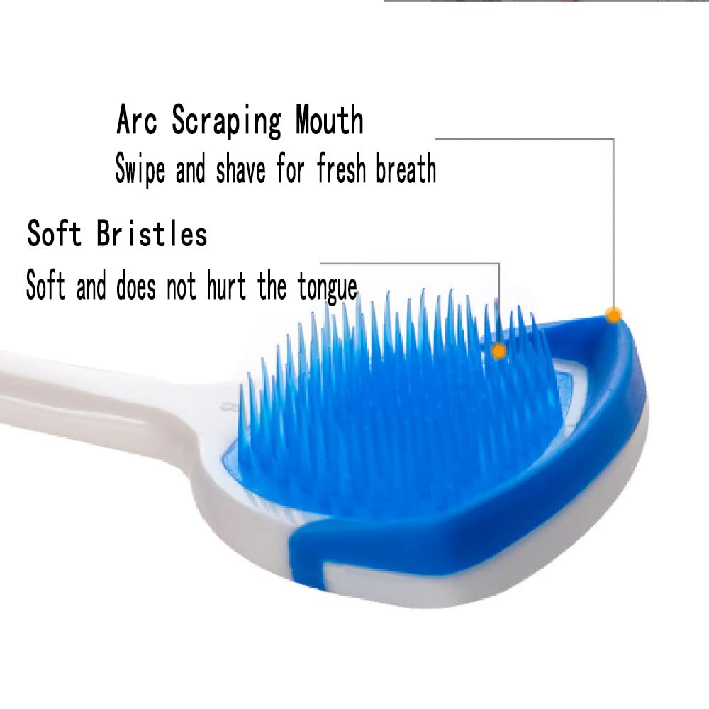 PIVHWIR 4-Pack Tongue Scrapers, Tounge Scraper Cleaner Keep Fresher Breath, Tongue Cleaner Brush for Adults Kid Helps Fight Bad Breath(Random Color)