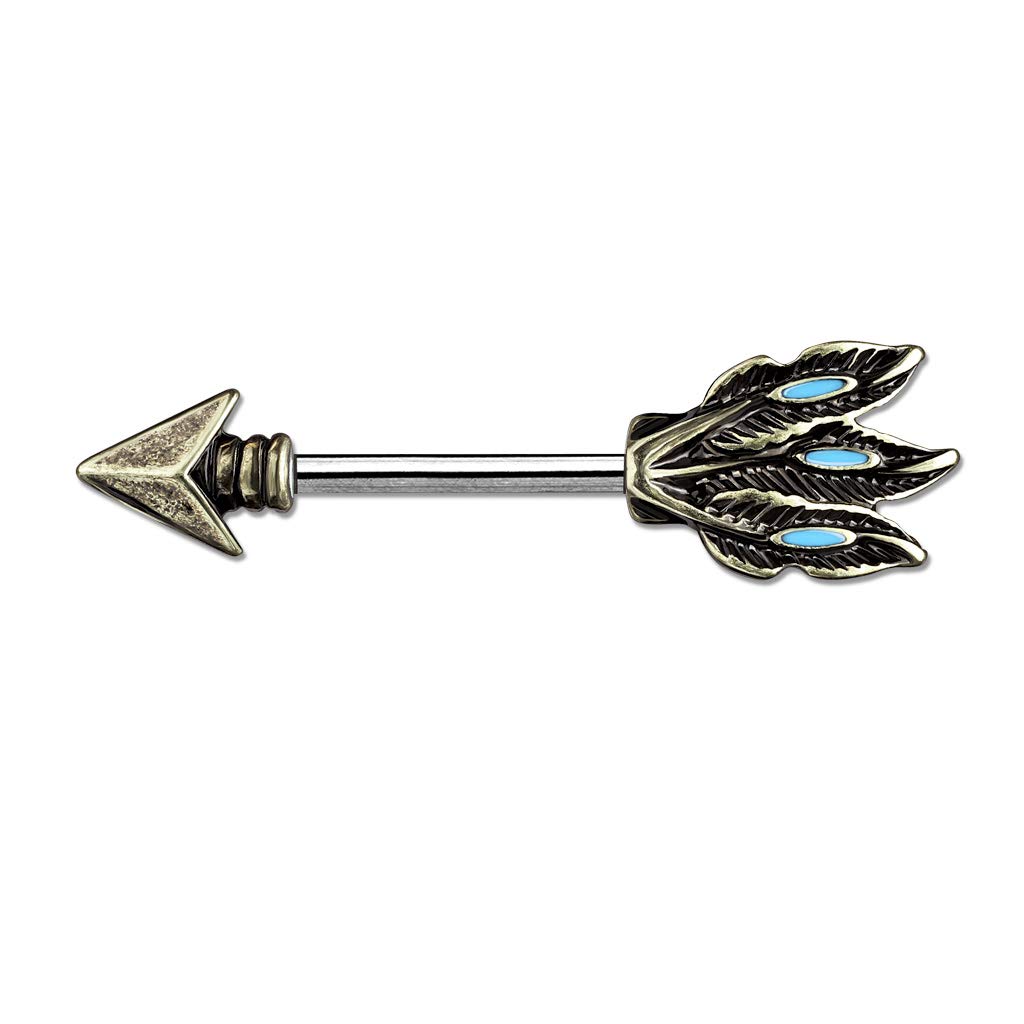 Covet Jewelry Tribal Arrow 316L Surgical Steel Nipple Barbells