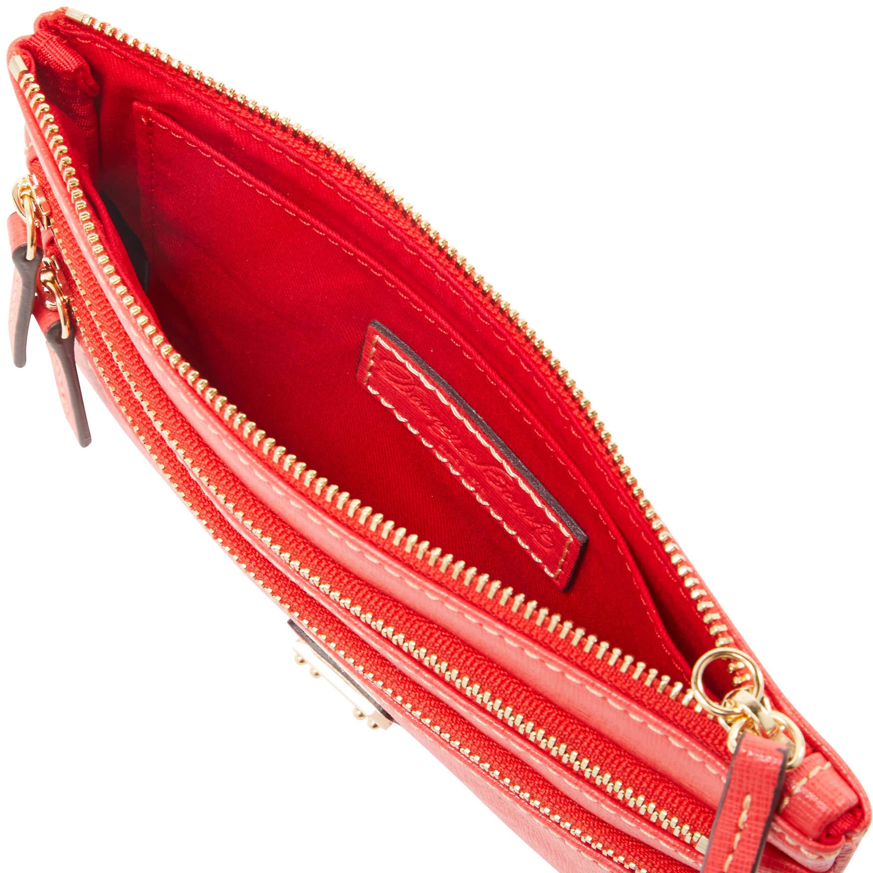 Dooney & Bourke Handbag, Saffiano Triple Zip Wristlet - Tomato