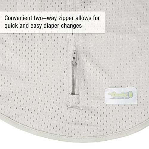 Woombie Super Stretch True Air Summer Baby Swaddling Blanket β Soothing, Vented Cotton Swaddle β Wearable Baby Blanket, Cool Gray, 5-13LBS