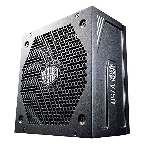 Cooler Master V750 Gold V2 Full Modular,750W, 80+ Gold Efficiency, Semi-fanless Operation, 16AWG PCIe high-Efficiency Cables, 10 Year Warranty