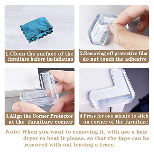 Corner Protector, High Resistant Adhesive Gel Clear Corner Guards, Baby Proofing Corner Guards L Shape Bumper, Non-Toxic, odorless, Soft, Absorbent Impact, Prevent Injuries (12 Pack)