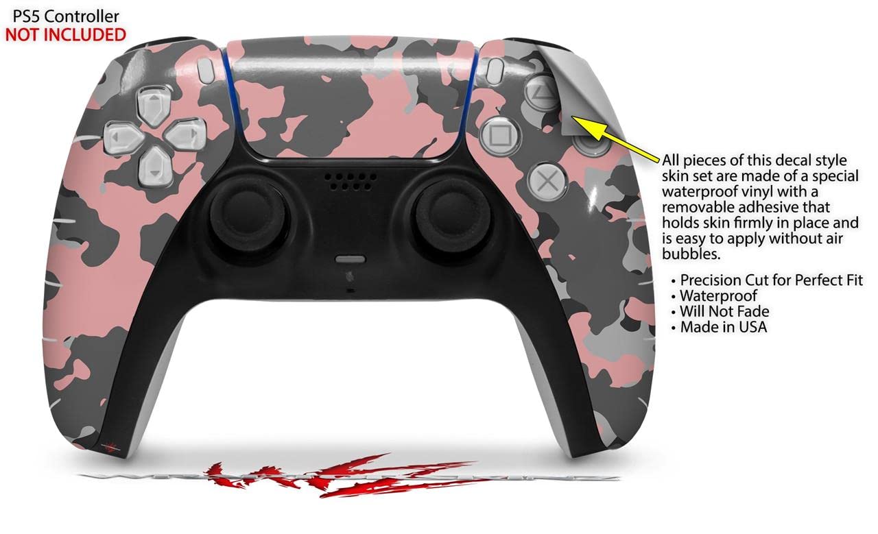 WraptorSkinz Skin Wrap compatible with Sony PS5 DualSense Controller WraptorCamo Old School Camouflage Camo Pink (CONTROLLER NOT INCLUDED)