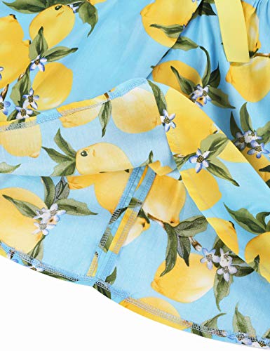 PrinceSasa Lemon Birthday Toddler Girl Clothes Cotton Dresses for Girls,E27,7-8 Years(Size 140)