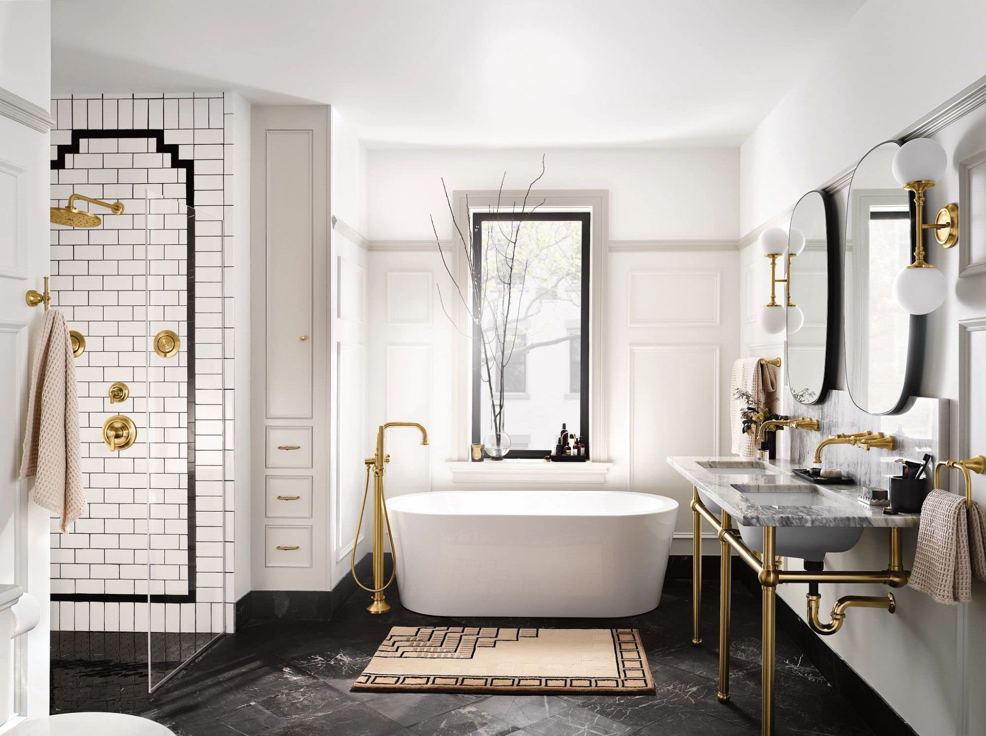Moen TS1422BG Mosaic Round Two-Function Body Spray, Valve Required, Brushed Gold