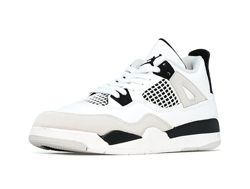 Little Kid's Jordan 4 Retro Military Black White/Blk-Neutral Grey (BQ7669 111) - 13.5