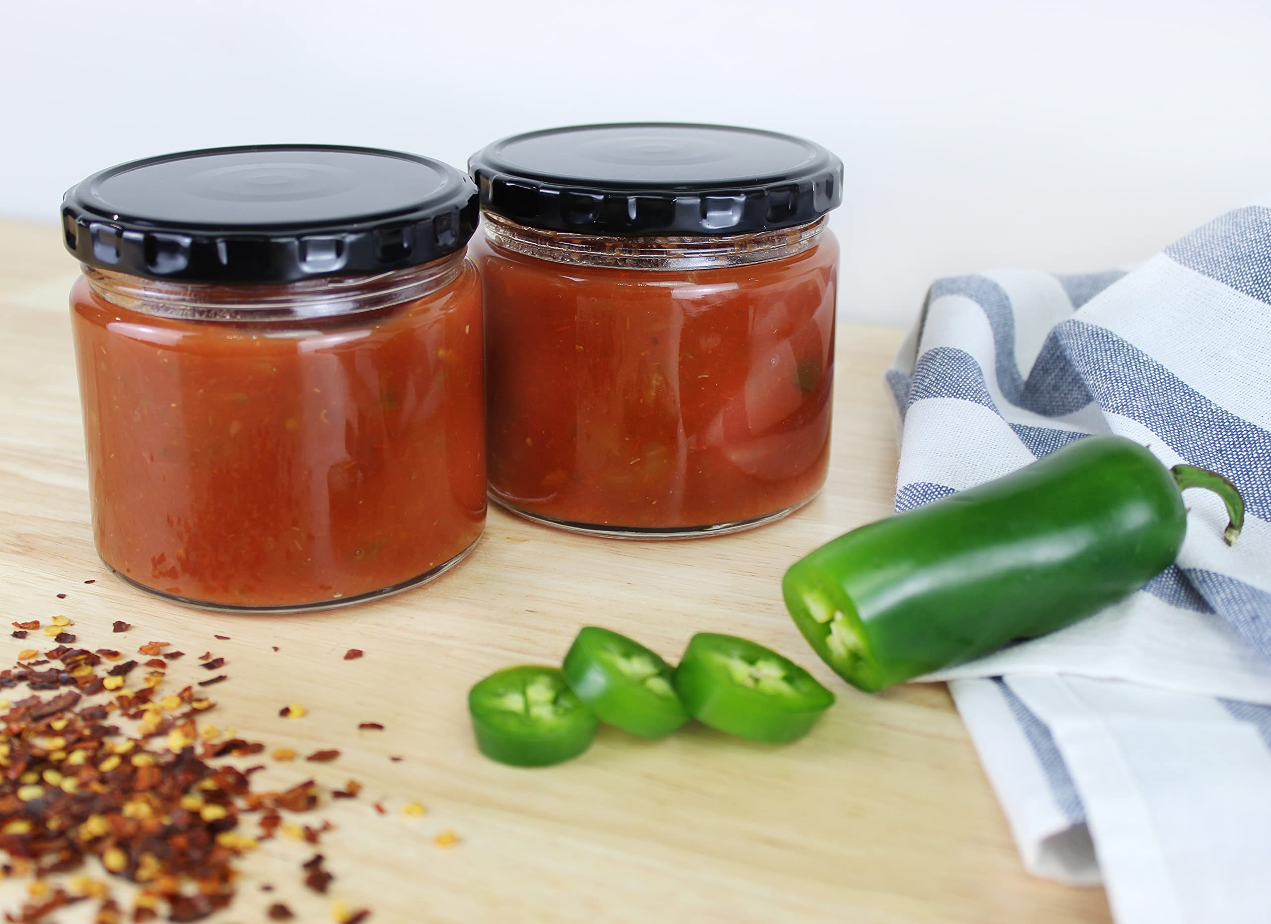 Cornucopia 10oz Empty Salsa Jars (12pk); Clear Glass Containers for Candle-Making or Sauces