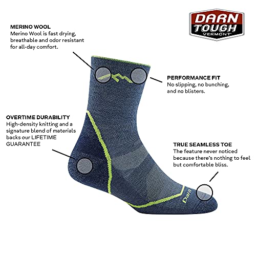 Darn Tough 3023-C-3021-05 Light Hiker Jr. Micro Crew Lightweight with Cushion Gray Large