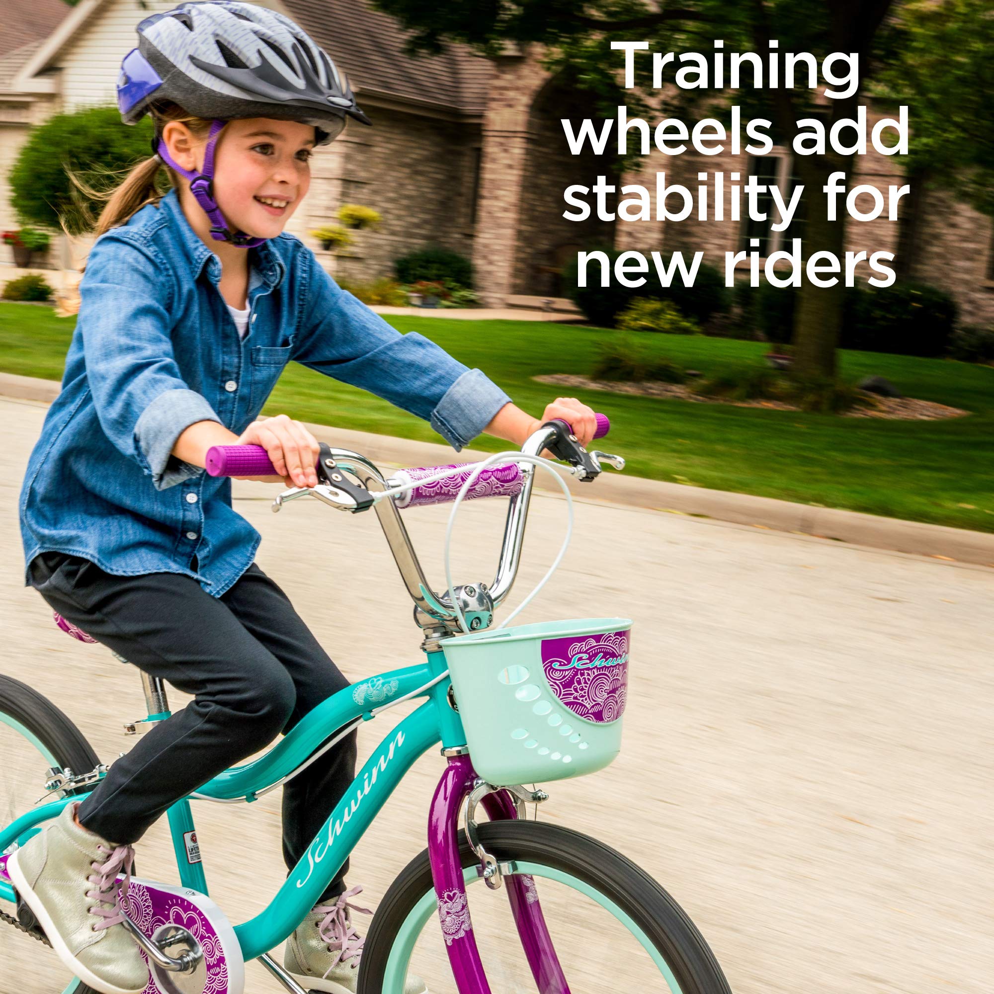 Schwinn SW80275-6 Training Wheels Stars & Flowers Alloy Steel (20 x 6.46 inches /1 x, 0 inches Offset)