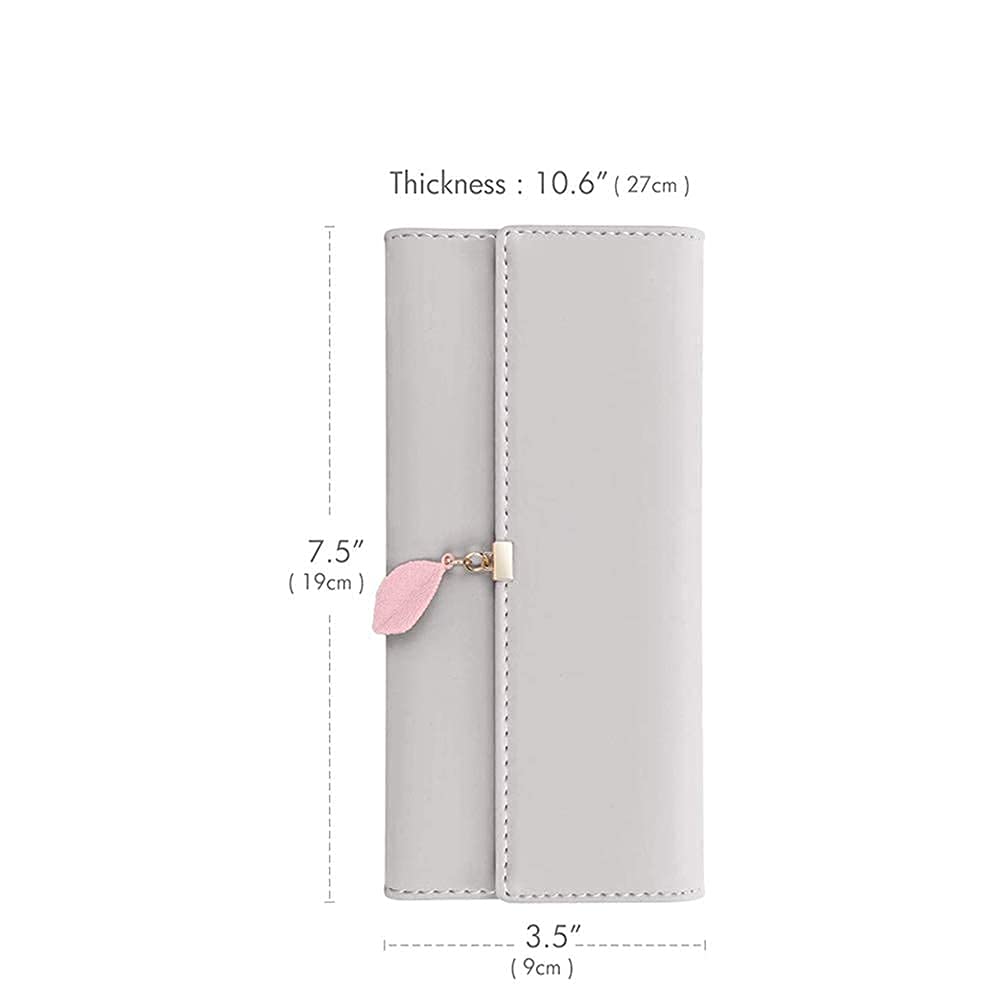 Wallet for Women,PU Leather Leaf Pendant Card Holder Phone Checkbook Organizer Zipper Coin Purse Mother's day best gifts from daughter