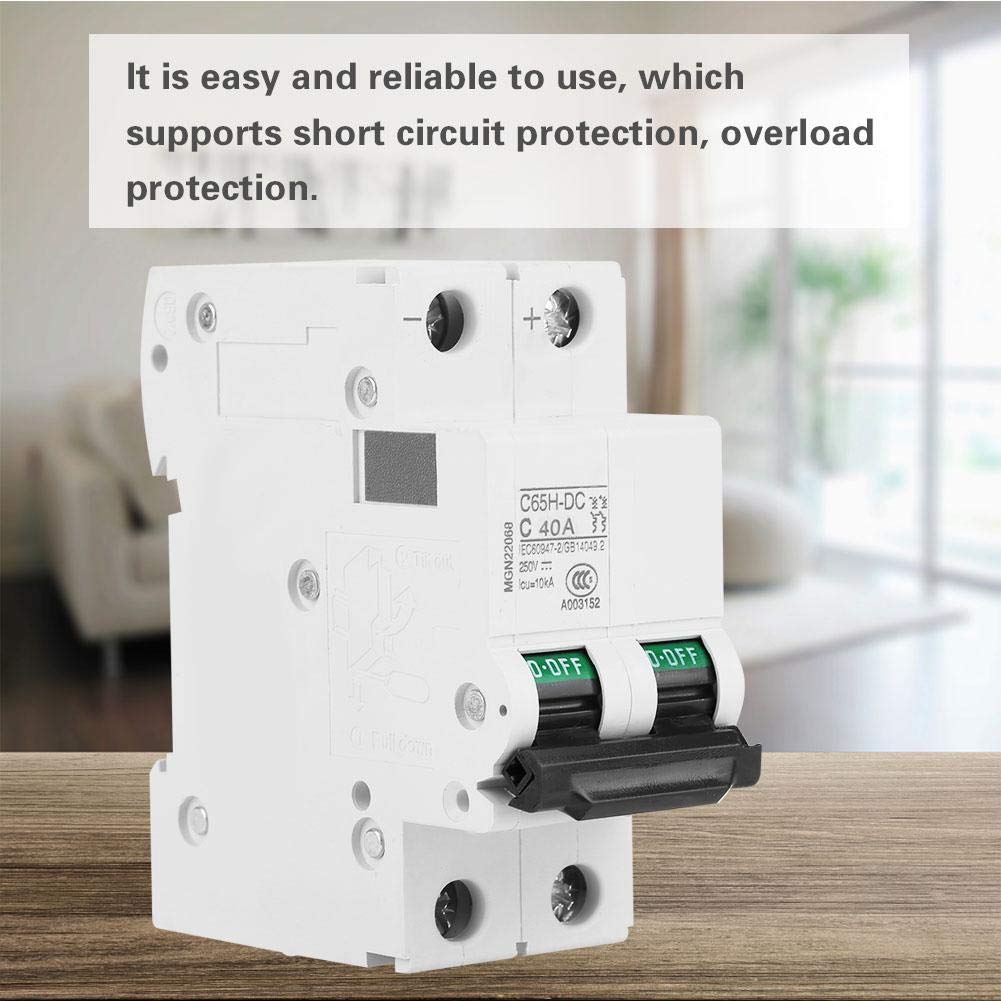 Circuit BreakerDC 250V Circuit Breakers Miniature Circuit Breakers Double Pole Circuit BreakerMiniature Air Switch for Solar Panel Grid SystemWind and Solar Hybrid System[40A]